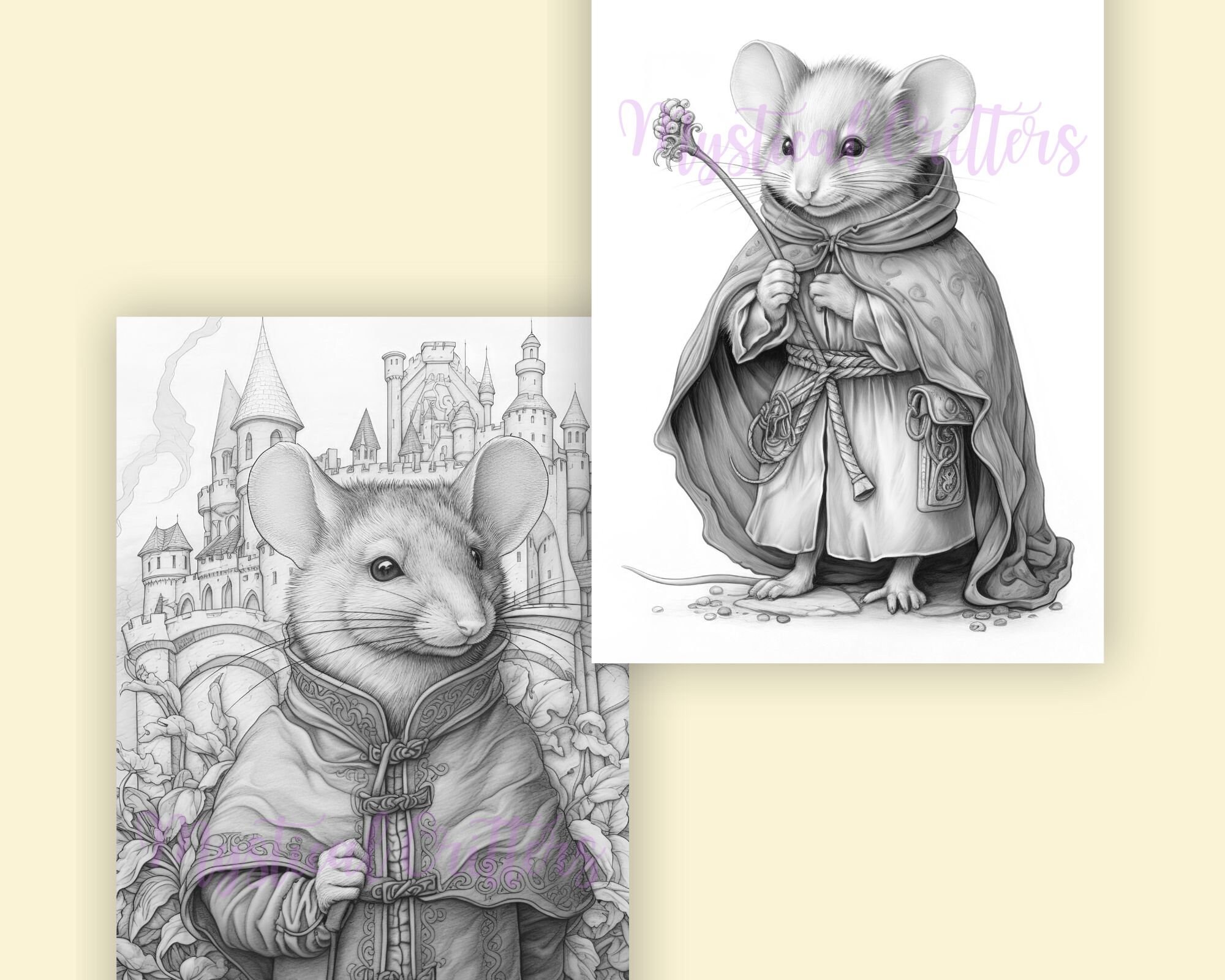 Medieval Mice Coloring Book 50 Coloring Pages for Adults and - Etsy