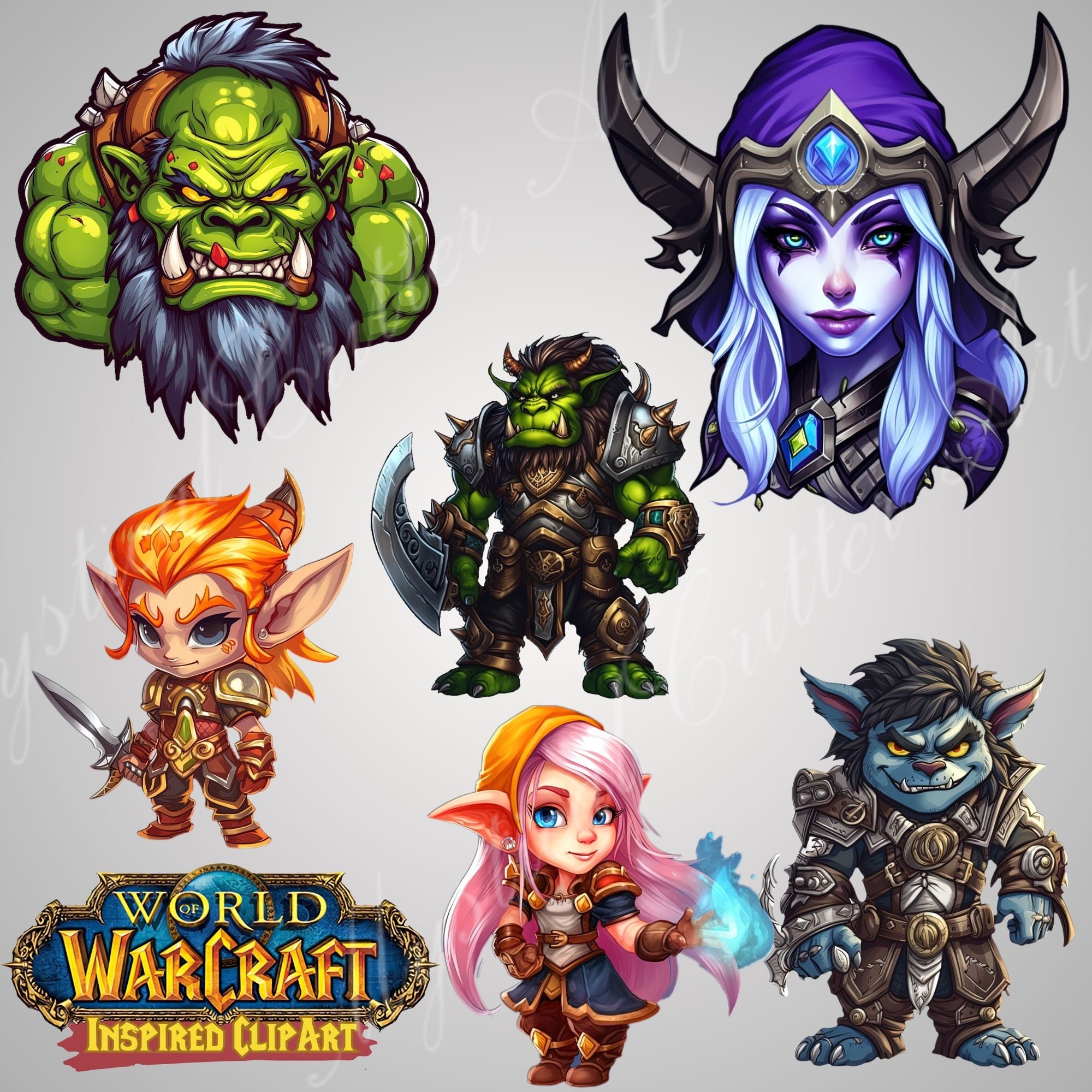 World of Warcraft Inspired Clipart Stickers, 46 Transparent PNG Images ...