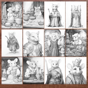 Medieval Mice Coloring Book | 50 Coloring Pages for Adults and Kids ...