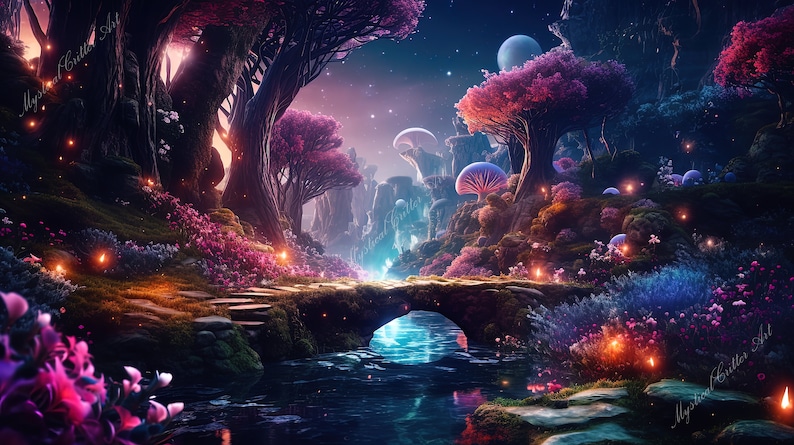 5 Magical Backgrounds, Computer Wallpaper, Digital Wallpaper, Desktop ...