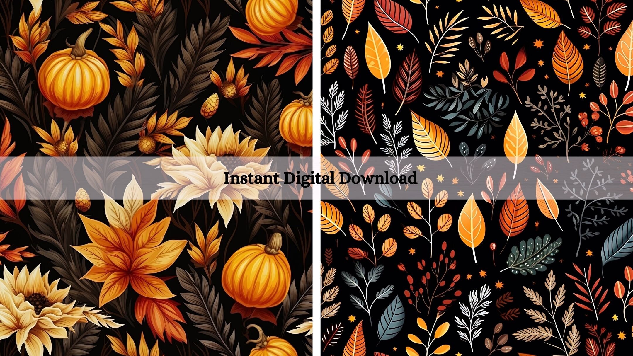 Fall Leaves Digital Paper Seamless Leaf Pattern Backgrounds - Etsy