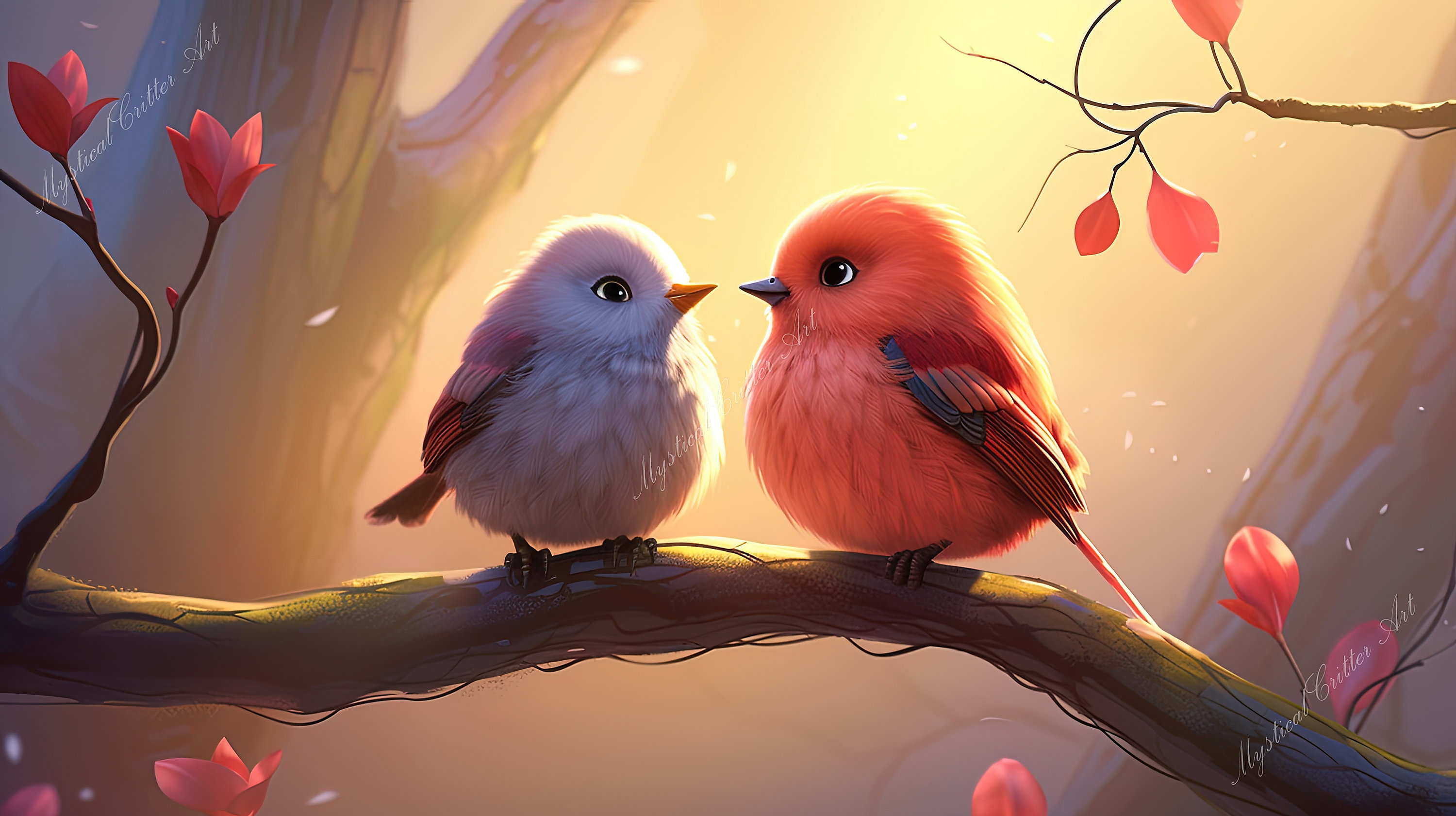 Valentine's Day Bird Desktop Wallpapers, Adorable Bird Computer ...