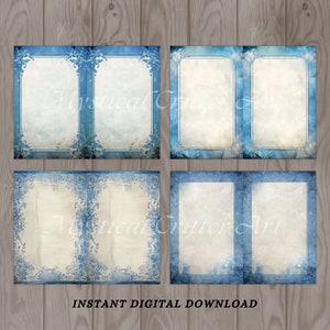 Blank Blue Journal Paper, Printable Junk Journal Pages 11x8.5 Inch ...