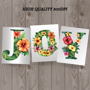 Tropical Alphabet Clipart - 104 Transparent Letters, Instant Download ...