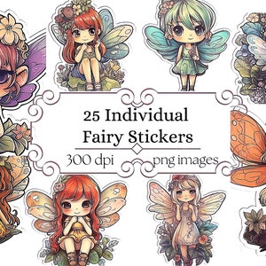 Cute Fairy Printable - Flower Fairy Sticker Magical Stickers Junk ...