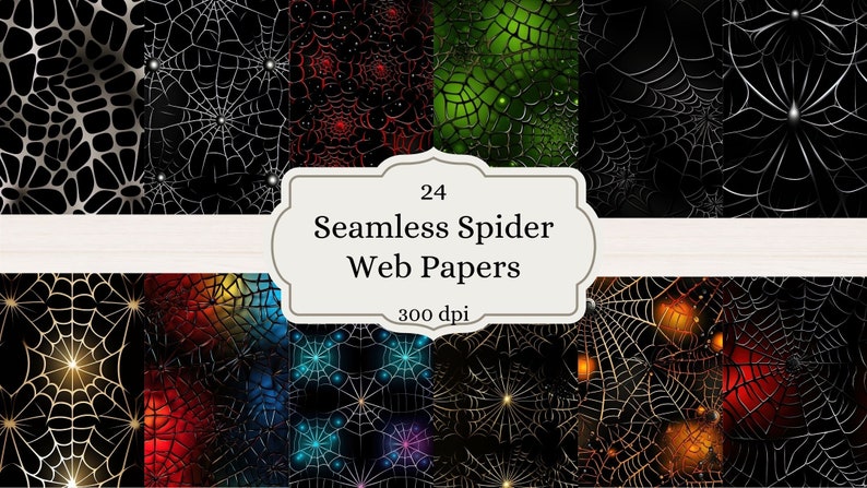 Spider Web Digital Paper Seamless Spider Web Pattern - Etsy