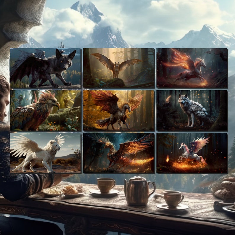 9 Fantastical Beasts Desktop Wallpapers Fantasy Wallpaper - Etsy
