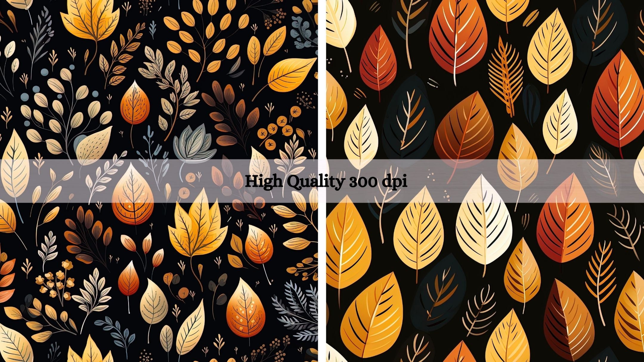 Fall Leaves Digital Paper Seamless Leaf Pattern Backgrounds - Etsy