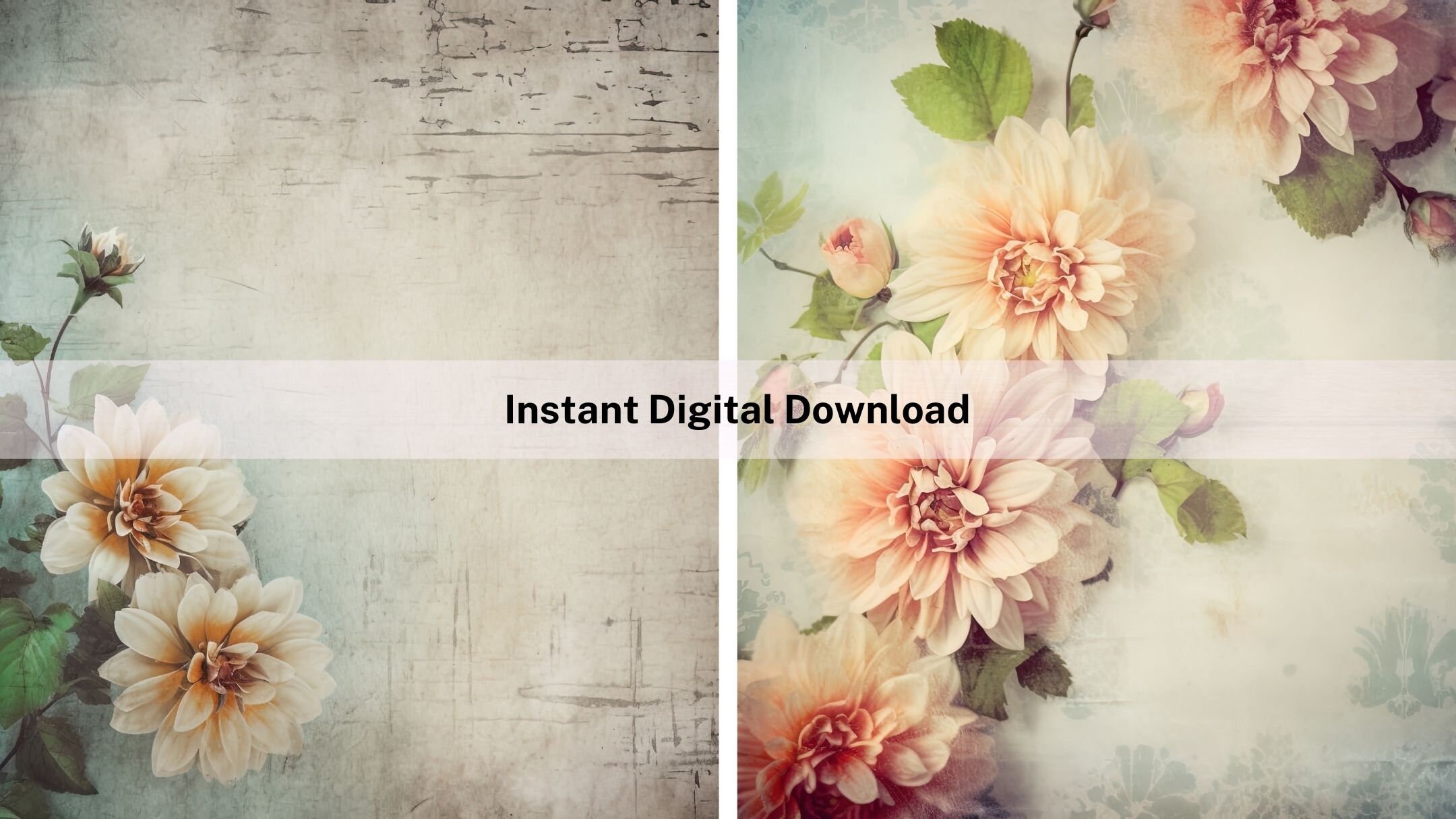 Vintage Shabby Floral Digital Paper Shabby Flower Paper - Etsy