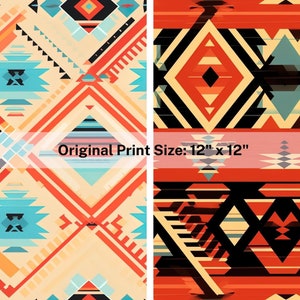 Navajo Inspired Digital Paper, Seamless Pattern Backgrounds Printable ...