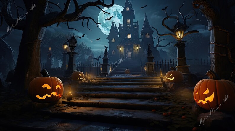 Spooky Halloween Desktop Wallpaper, Digital Download for a Festive Workspace - Etsy