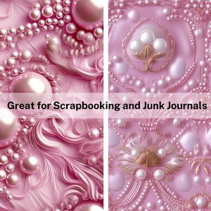 Pink Pearl Digital Paper, Seamless Pearl Pattern Backgrounds Printable ...
