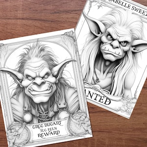 Fairy-tale Wanted Poster Coloring Book, Elves, Orcs, Goblins, Trolls ...