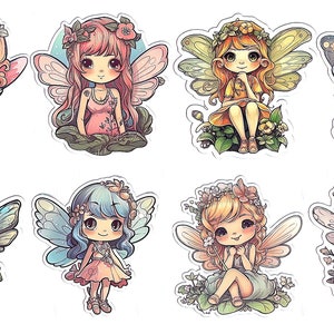 Cute Fairy Printable - Flower Fairy Sticker Magical Stickers Junk ...