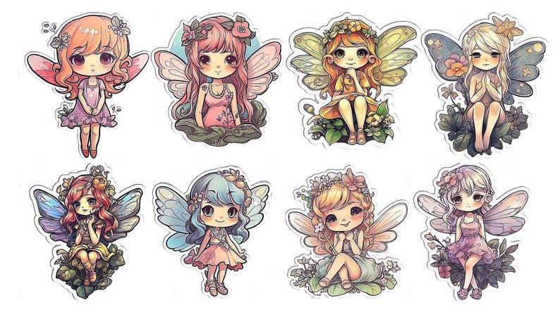 Cute Fairy Printable Flower Fairy Sticker Magical Stickers - Etsy