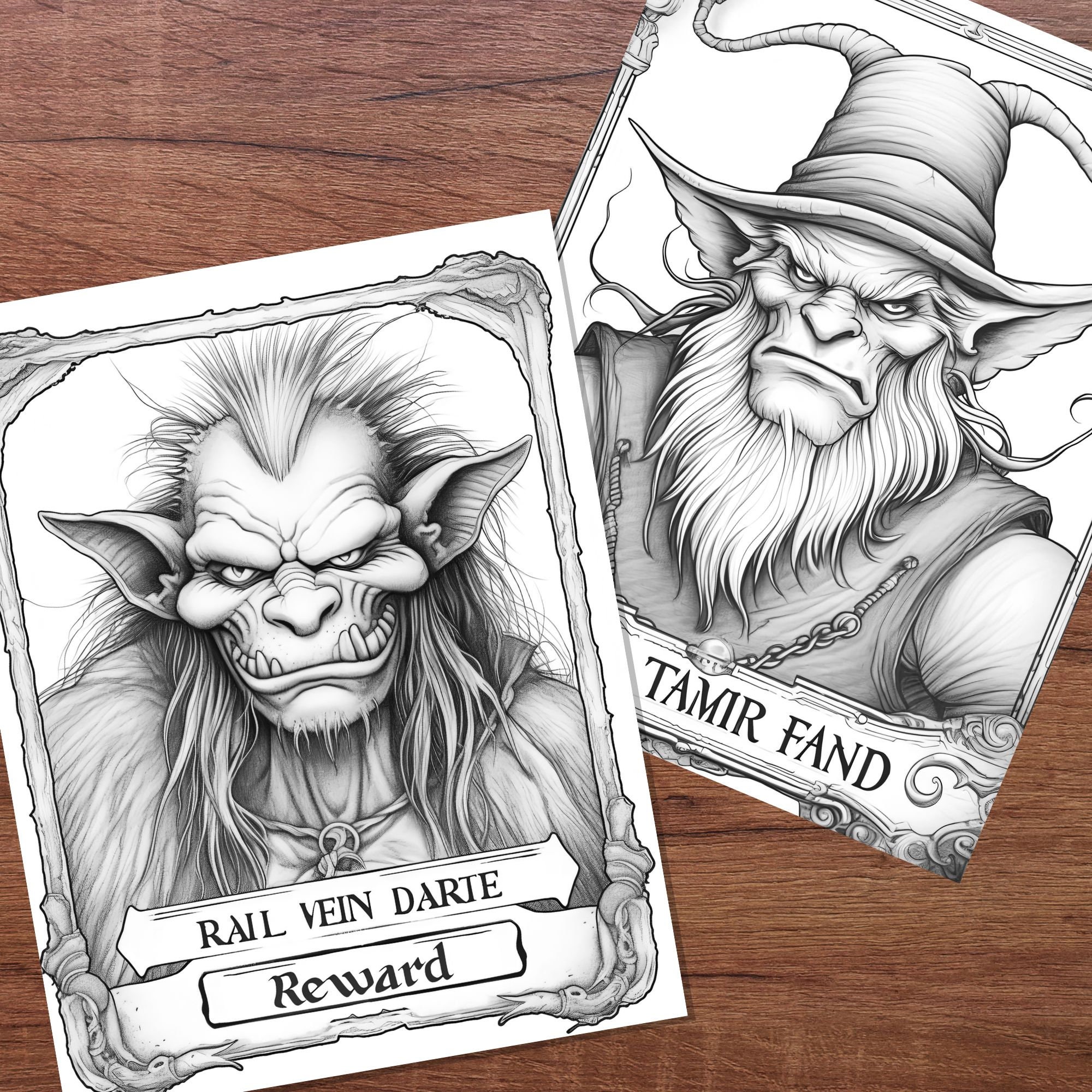 Fairy-tale Wanted Poster Coloring Book Elves Orcs Goblins - Etsy New ...