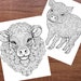 Farm Animal Mandala Coloring Book 35 Grayscale Printable Adult Coloring ...