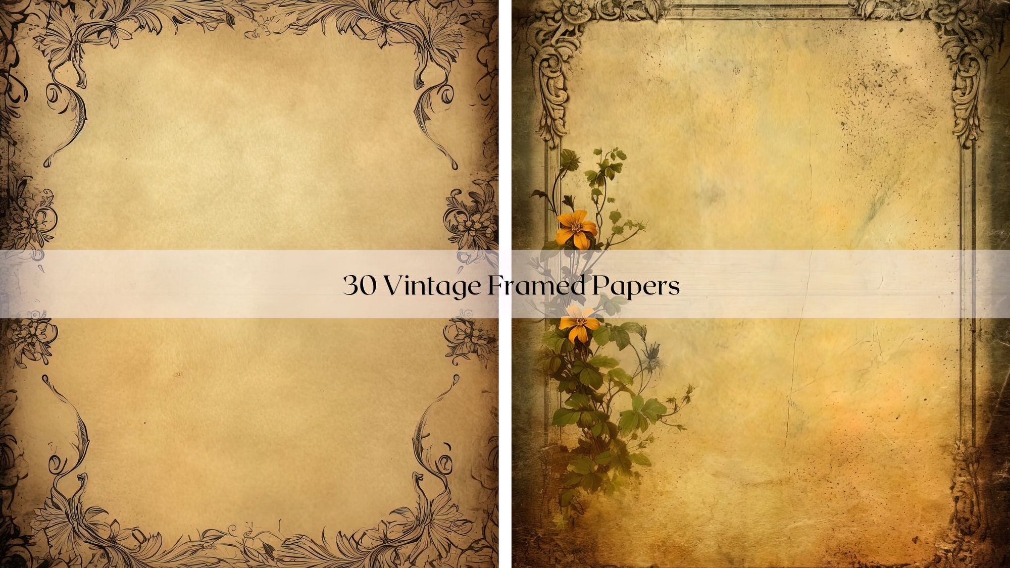 Vintage Framed Journal Paper Printable Junk Journal Old Paper - Etsy