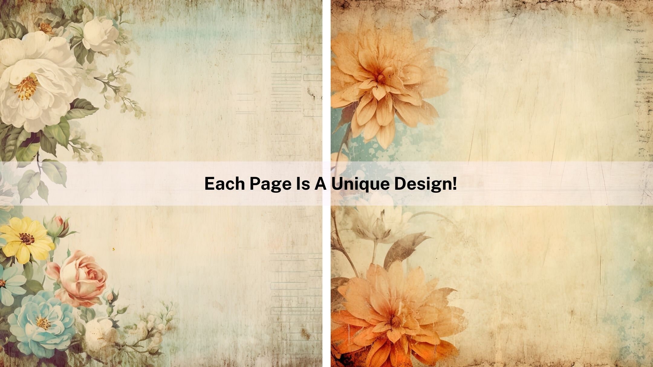 Vintage Shabby Floral Digital Paper Shabby Flower Paper - Etsy