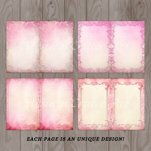 Blank Pink Journal Paper, Printable Junk Journal Pages 11x8.5 Inch ...