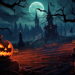 Spooky Halloween Desktop Wallpaper, Digital Download for a Festive ...