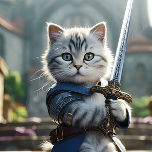 Medieval Fantasy Cat Desktop Wallpaper, Fantasy Kitten Desktop ...