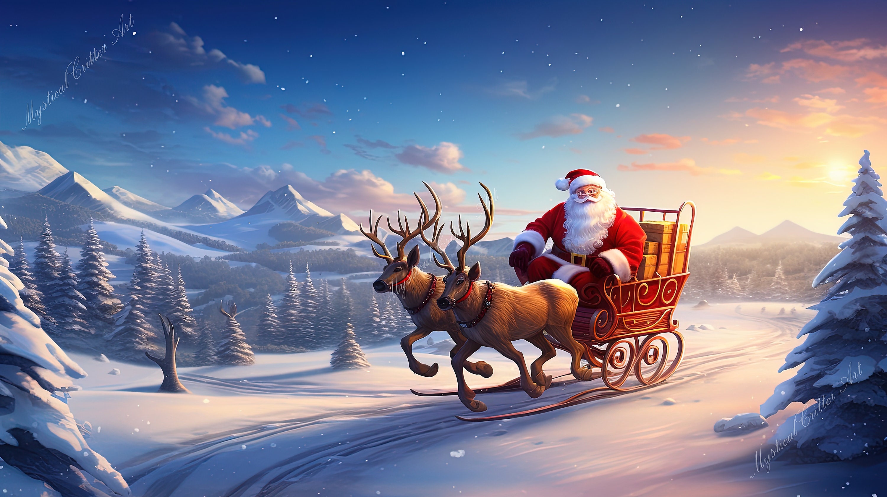 Santa Desktop Wallpapers for a Merry and Bright Holiday Season, Instant ...
