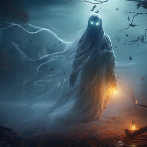 Haunted Specters, Spooky Ghost Desktop Wallpaper, Instant Digital ...