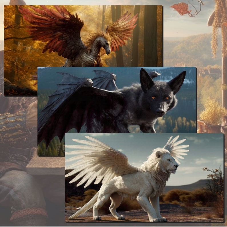 9 Fantastical Beasts Desktop Wallpapers Fantasy Wallpaper - Etsy