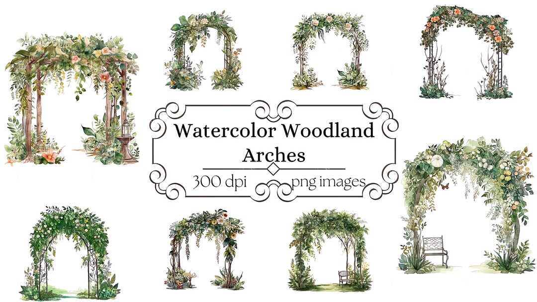 Watercolor Woodland Arches - Woodland Wedding Wedding Arches Spring ...