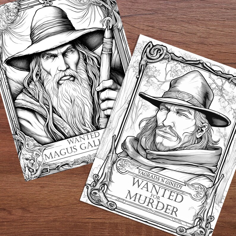 Fairy-tale Wanted Poster Coloring Book Elves Orcs Goblins - Etsy New ...