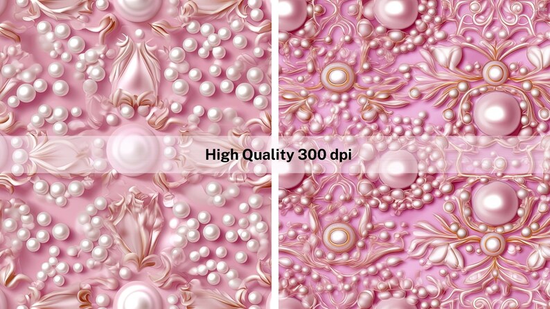 Pink Pearl Digital Paper, Seamless Pearl Pattern Backgrounds Printable ...