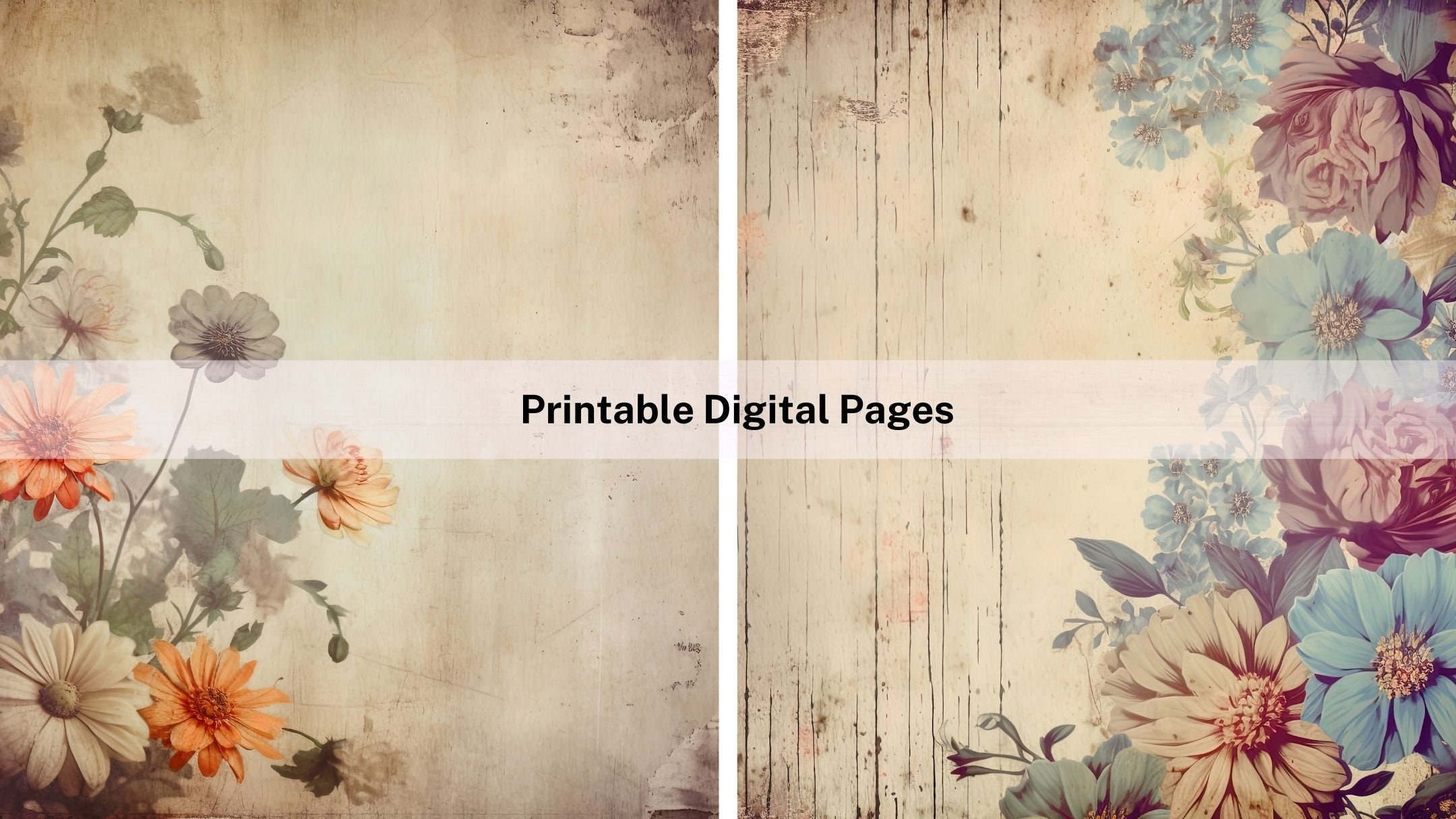 Vintage Shabby Floral Digital Paper Shabby Flower Paper - Etsy