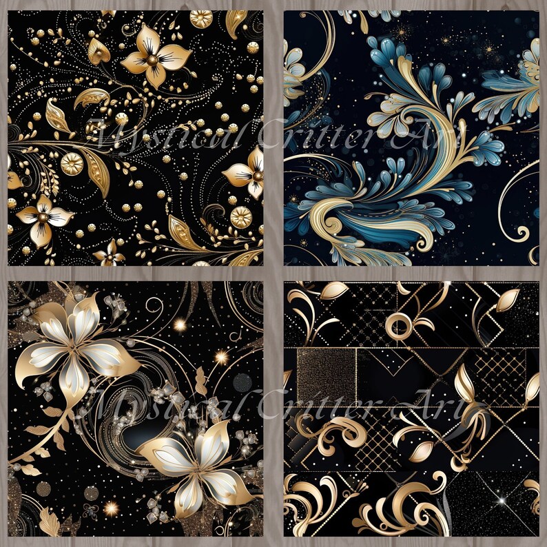 Glitter and Glam Digital Paper, Seamless Glitter and Glam Pattern ...