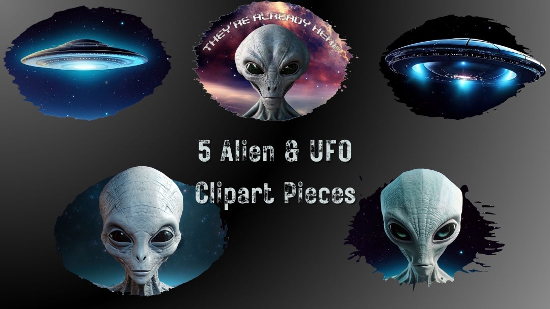 Alien Clipart and UFO Clipart Bundle for Space-themed Crafts - Etsy