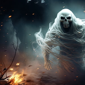 Haunted Specters, Spooky Ghost Desktop Wallpaper, Instant Digital ...