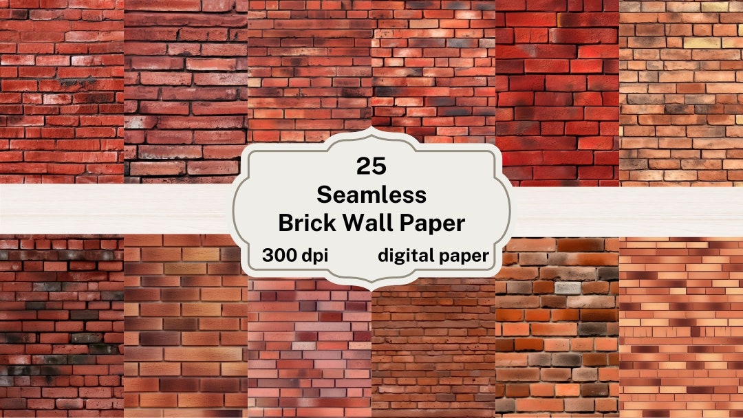 Seamless Brick Wall Texture Digital Paper, Brick Wall Backgrounds ...