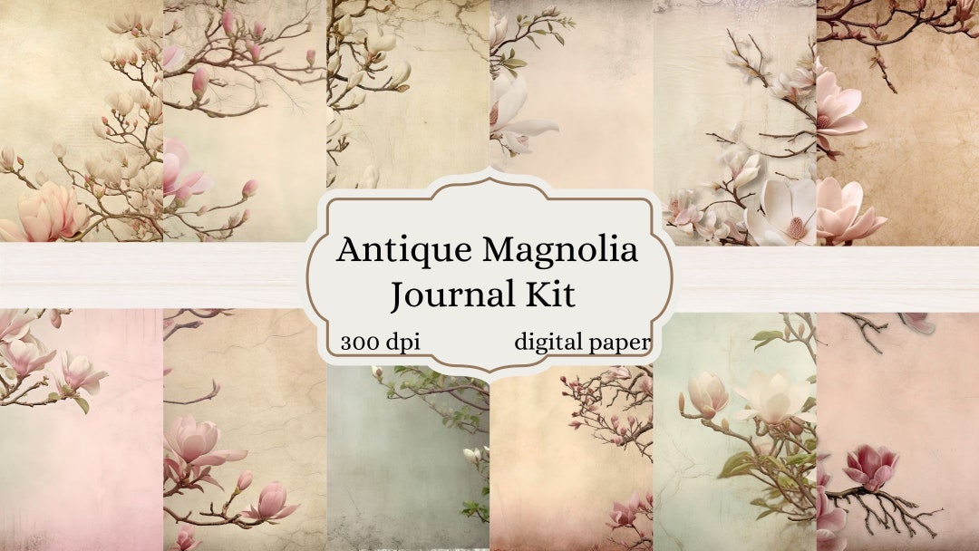 Antique Magnolia Journal Kit, Magnolia Junk Journal Pages With Ephemera ...