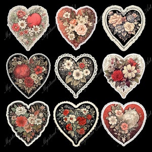 Timeless Romance - Vintage Love Sticker Set PNG Images for Instant ...