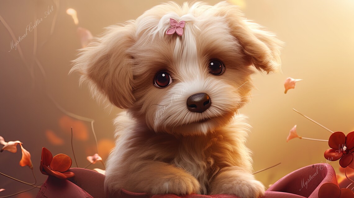 Valentine's Day Puppy Desktop Wallpapers, Adorable Puppy Computer ...