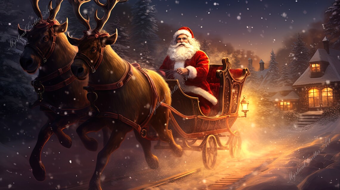 Santa Desktop Wallpapers for a Merry and Bright Holiday Season, Instant ...