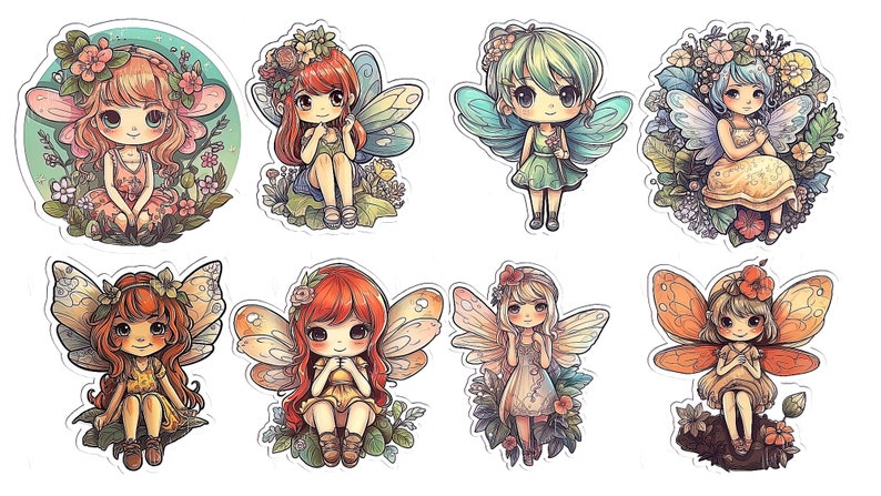 Cute Fairy Printable Flower Fairy Sticker Magical Stickers - Etsy