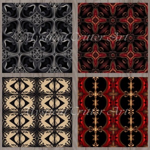 Gothic Cross Digital Paper, Seamless Gothic Cross Pattern Backgrounds ...