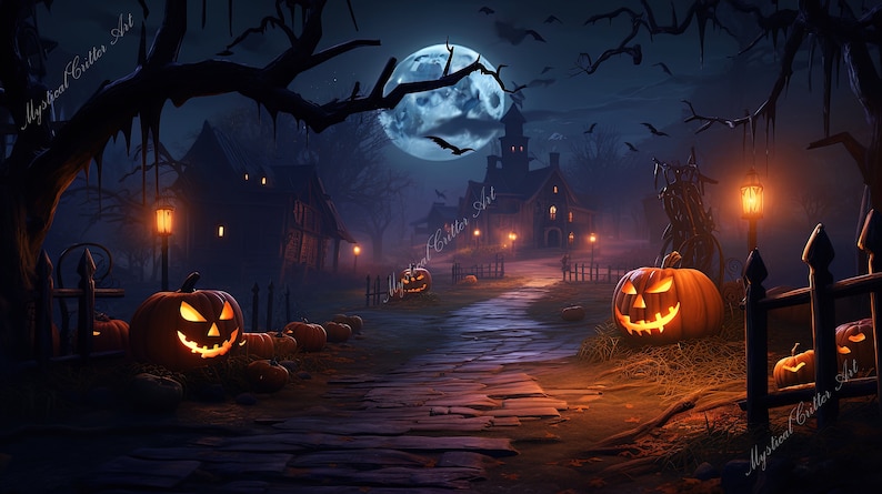 Spooky Halloween Desktop Wallpaper Digital Download for a - Etsy