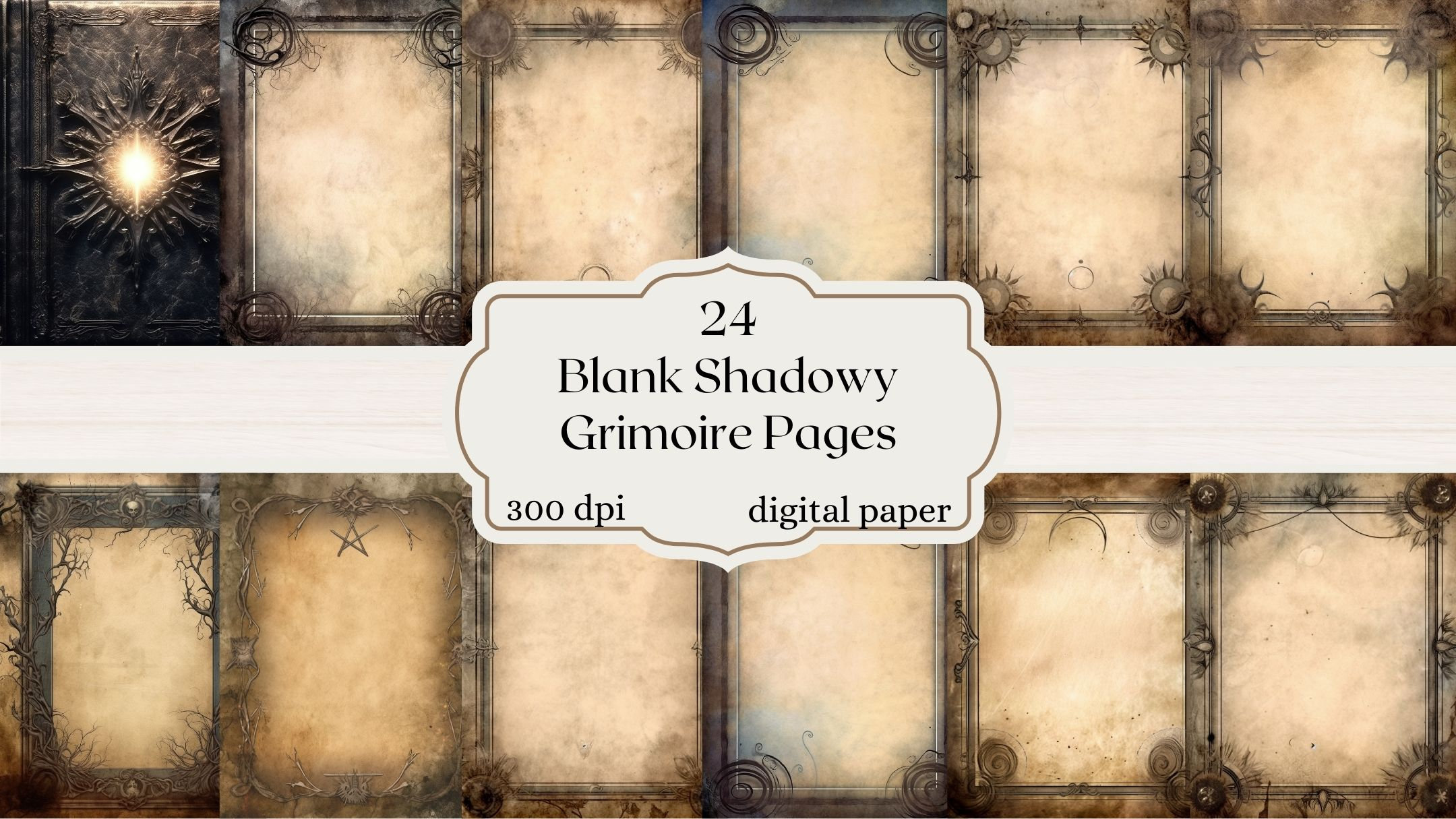 Blank Shadowy Grimoire Journal Paper, Grimoire Paper Witchcraft ...