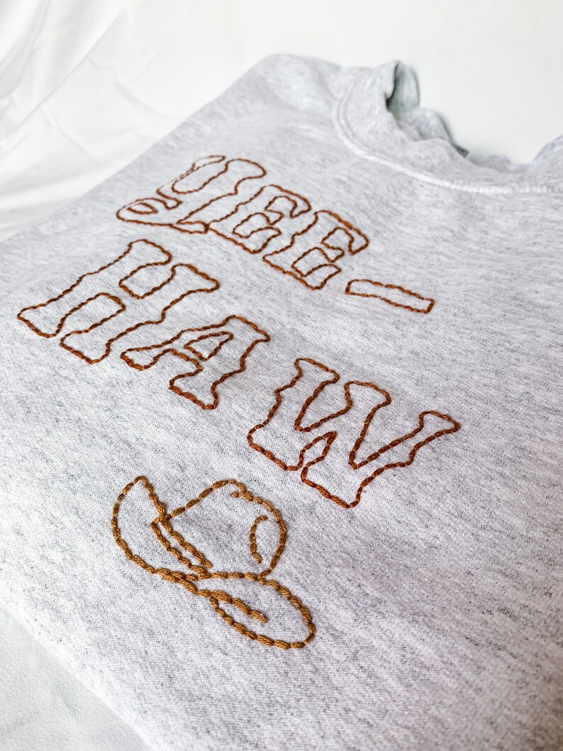 Hand-embroidered Yee-haw Sweatshirt - Etsy