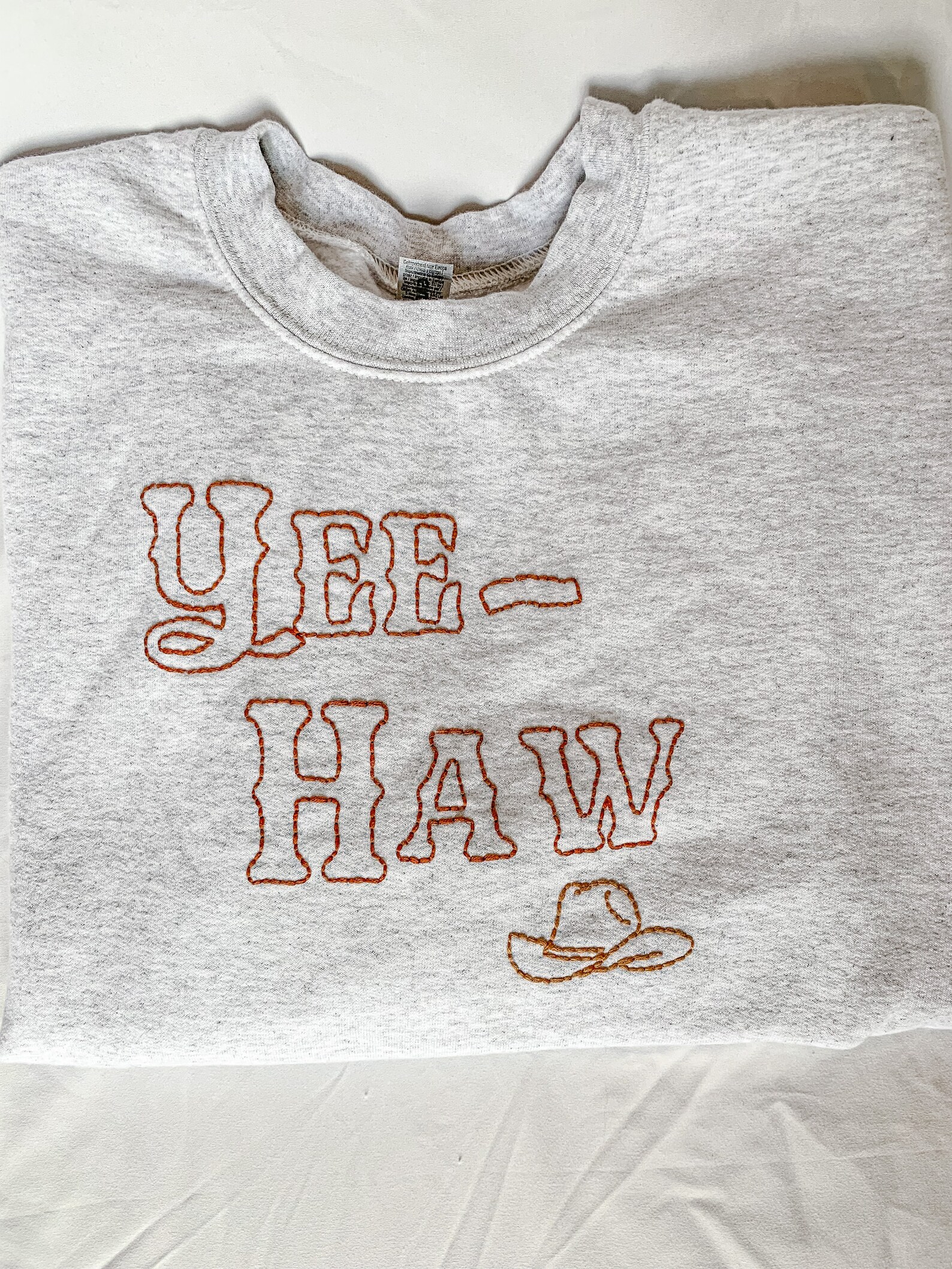 Hand-embroidered Yee-haw Sweatshirt - Etsy