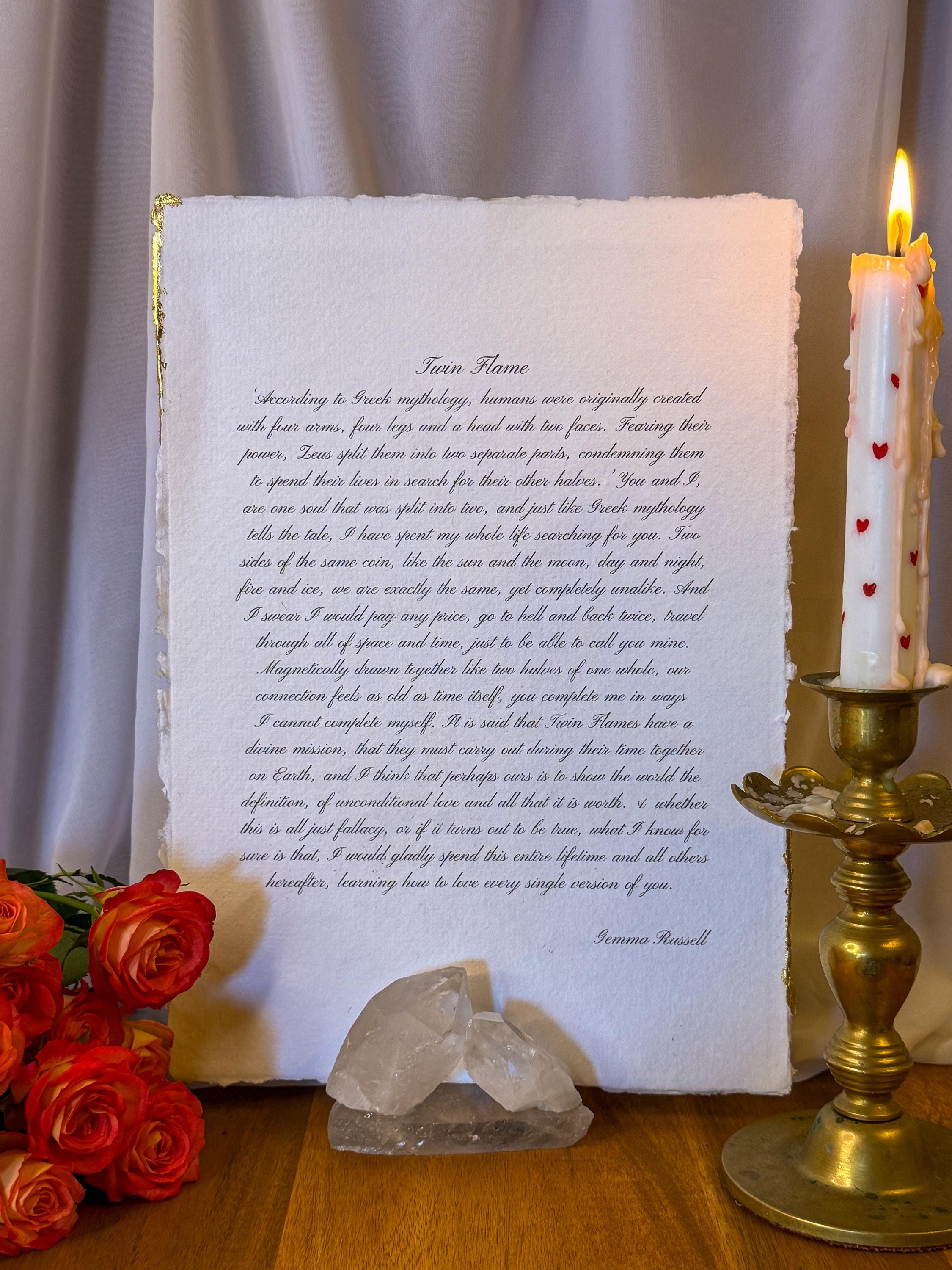 Twin Flame | Love Poem | A4 Poetry Print | Anniversary Gift - Etsy