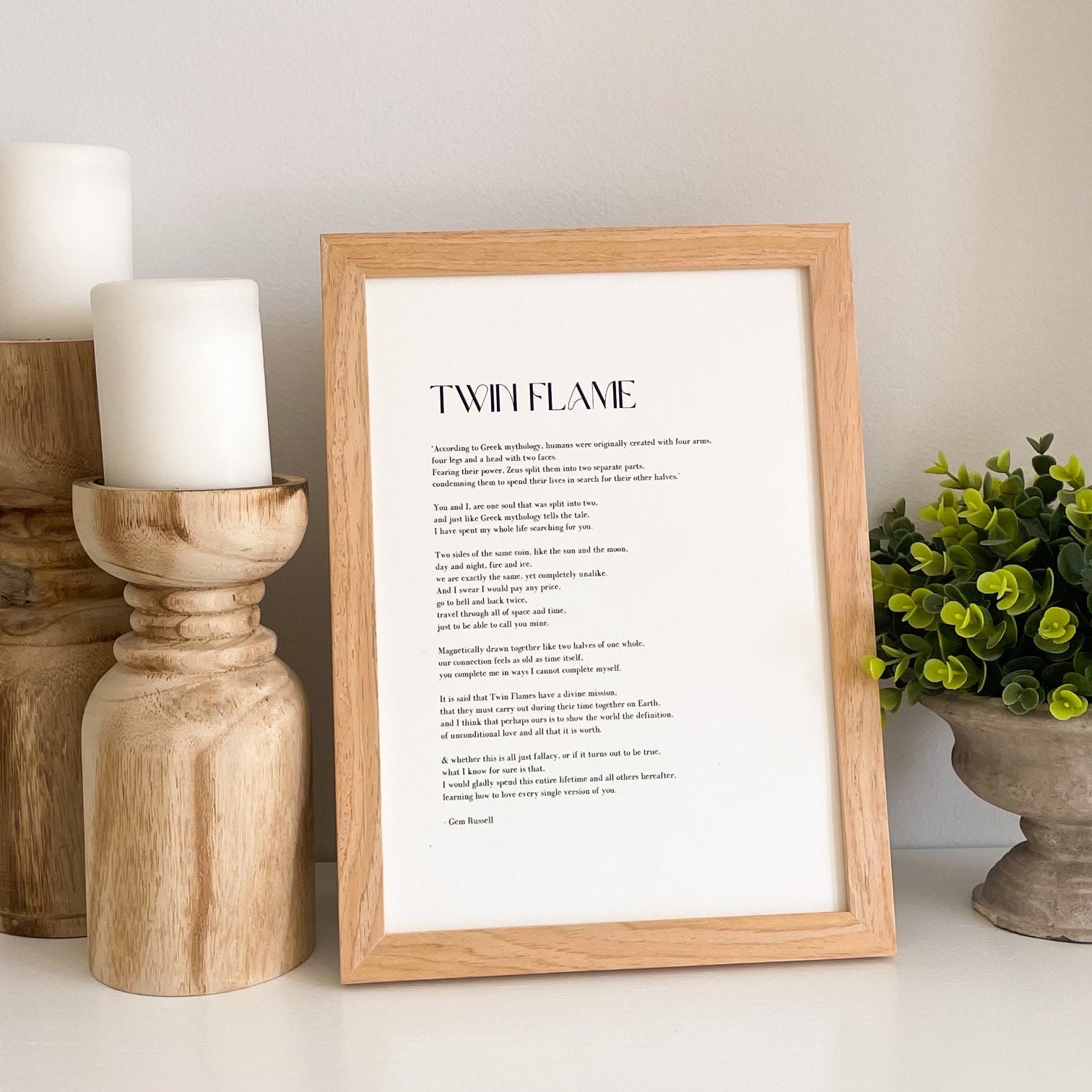 Twin Flame Love Poem A4 Poetry Print Anniversary Gift - Etsy