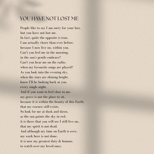 You Have Not Lost Me | A4 Poetry Print | Gift for Someone Who Has Lost ...